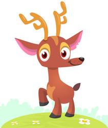 Cartoon deer character isolated Royalty Free Vector Image