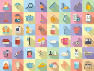 Home care services icons set outline care Vector Image