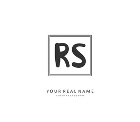 R s rs initial letter handwriting and signature Vector Image