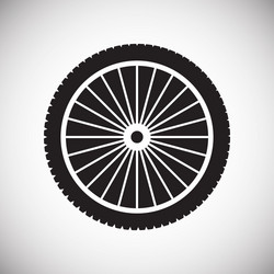 Wheel icon on white background for graphic and web