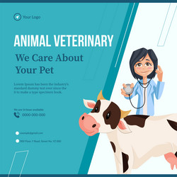 Animal veterinary landscape banner design Vector Image