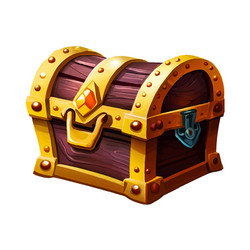 Big treasure chest isolated on white background Vector Image