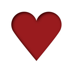 Greeting card with a red heart cut out in paper Vector Image