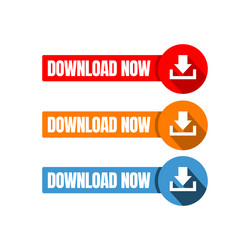 Download now button icon stylist text rounded Vector Image