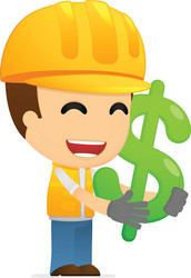 Cartoon builder idea Royalty Free Vector Image