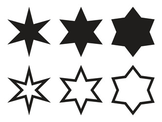 Star shapes collection simple silhouettes Vector Image