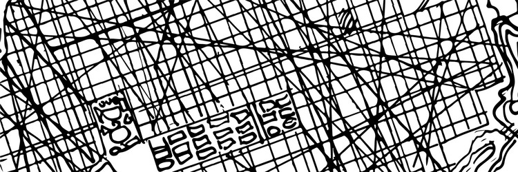 Street city hand drawn map Royalty Free Vector Image