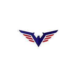 V eagle logo design wing logo icon falcon Vector Image