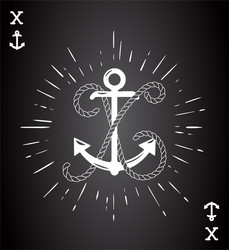 Vintage label with an anchor and letter made Vector Image