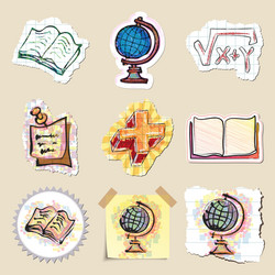 Hand drawn education emblems set isolated Vector Image
