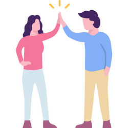 Friends doing high five big people team Royalty Free Vector