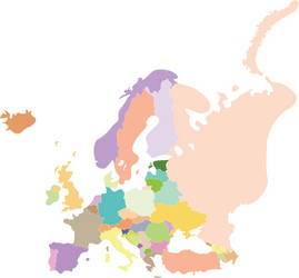 Colorful europe continent map Royalty Free Vector Image