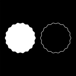 Round element with wavy edges circle label Vector Image