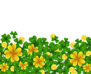 Saint patrick s day border with green and gold Vector Image