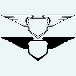 Angel wings and shield Royalty Free Vector Image