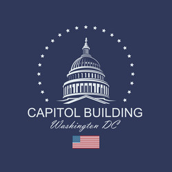 Capitol building on background of the map Vector Image