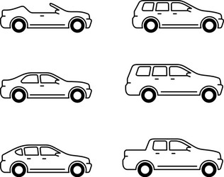 Cars with different car body Royalty Free Vector Image