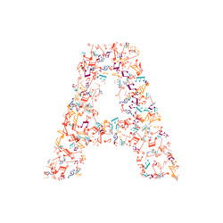 Decorative music note letter n Royalty Free Vector Image