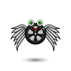 Cute wheel character design Royalty Free Vector Image