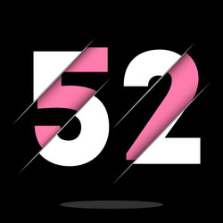 53 5 3 number logo design with a creative cut Vector Image