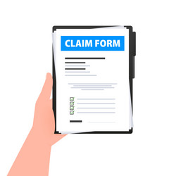 Claim form document insurance application form Vector Image