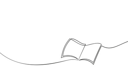 Open book continuous line drawing Royalty Free Vector Image