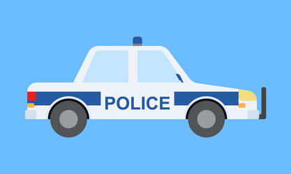 Police car side view outline isolated on white Vector Image