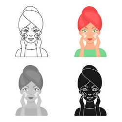 Face care icon in outline style isolated on white Vector Image