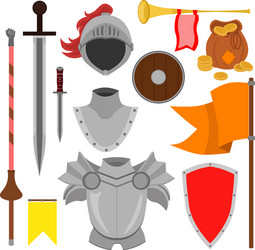 Set of knights armor coloring book Royalty Free Vector Image