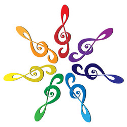 Treble clef clef sketch musical notes Royalty Free Vector