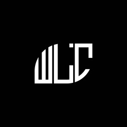 Wlc letter logo design on black background Vector Image