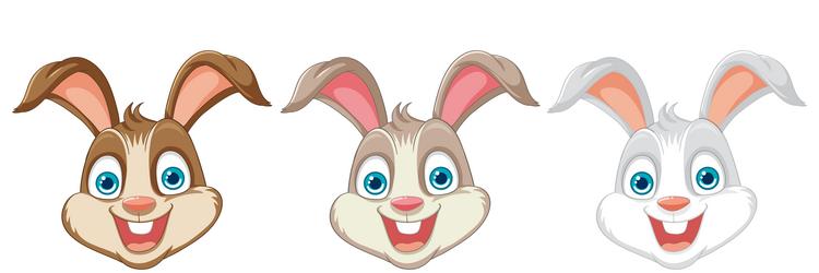 Cute grey rabbit cartoon character Royalty Free Vector Image