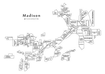Modern city map - madison wisconsin Royalty Free Vector