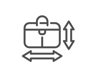 Carry-on baggage size line icon hand luggage Vector Image