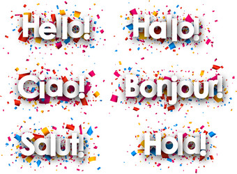 Hello paper background Royalty Free Vector Image
