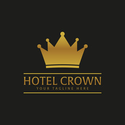 Crown hotel logo and emblem Royalty Free Vector Image