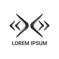 Letter x cross logo curve style design template Vector Image