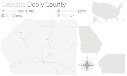 Map dooly county in georgia Royalty Free Vector Image