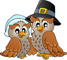 Cartoon cute thanksgiving cats Royalty Free Vector Image