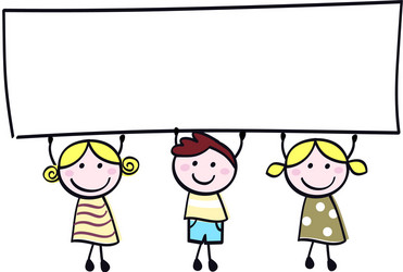 Children Holding Banner Royalty Free Vector Image
