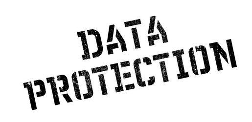 Data protection rubber stamp Royalty Free Vector Image