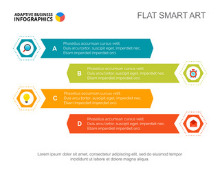 Four points strategy slide template Royalty Free Vector