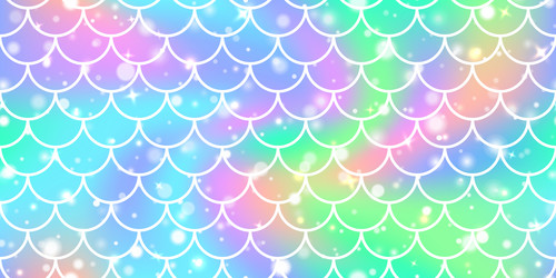 Fantasy mermaid scales seamless pattern Royalty Free Vector