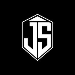 Js logo monogram with negative space circle Vector Image