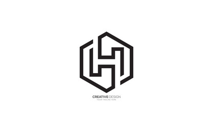 Letter h hexagon shape modern logo Royalty Free Vector Image