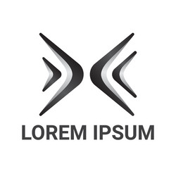 Letter x cross logo curve style design template Vector Image