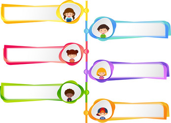 Label templates with happy kids Royalty Free Vector Image