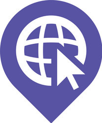 Globe point logo icon design Royalty Free Vector Image