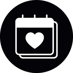 Calendar with heart icon line style Royalty Free Vector