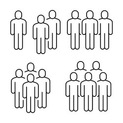 Line icons people business groups outline Vector Image